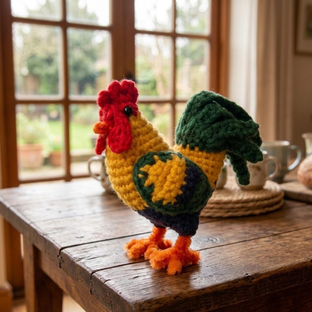 Crochet Rooster Amigurumi Pattern | Farmhouse Plush Toy (PDF Download ...