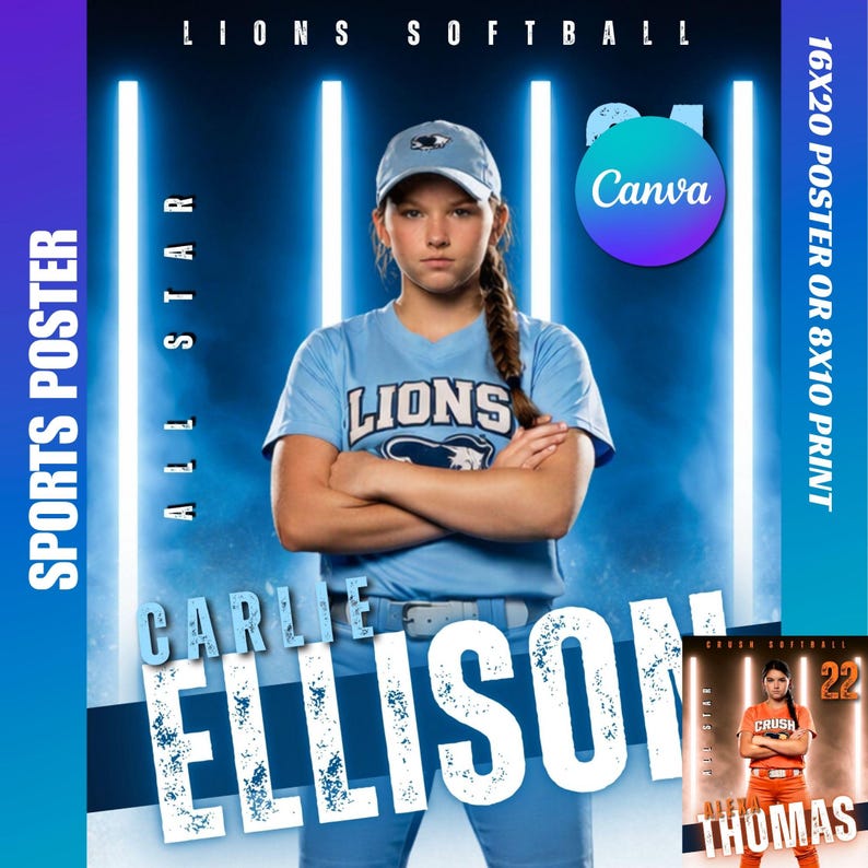 Custom Youth Softball Banner Template, Personalized Sports Poster ...