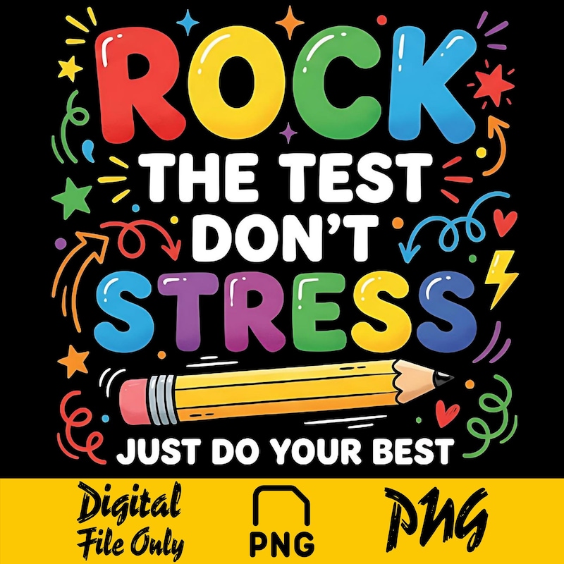 Rock the Test Clipart - Etsy