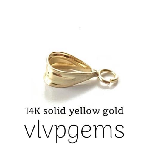 14K Yellow Gold Pendant Bail With Open Ring 9.5 X 3mm - Etsy
