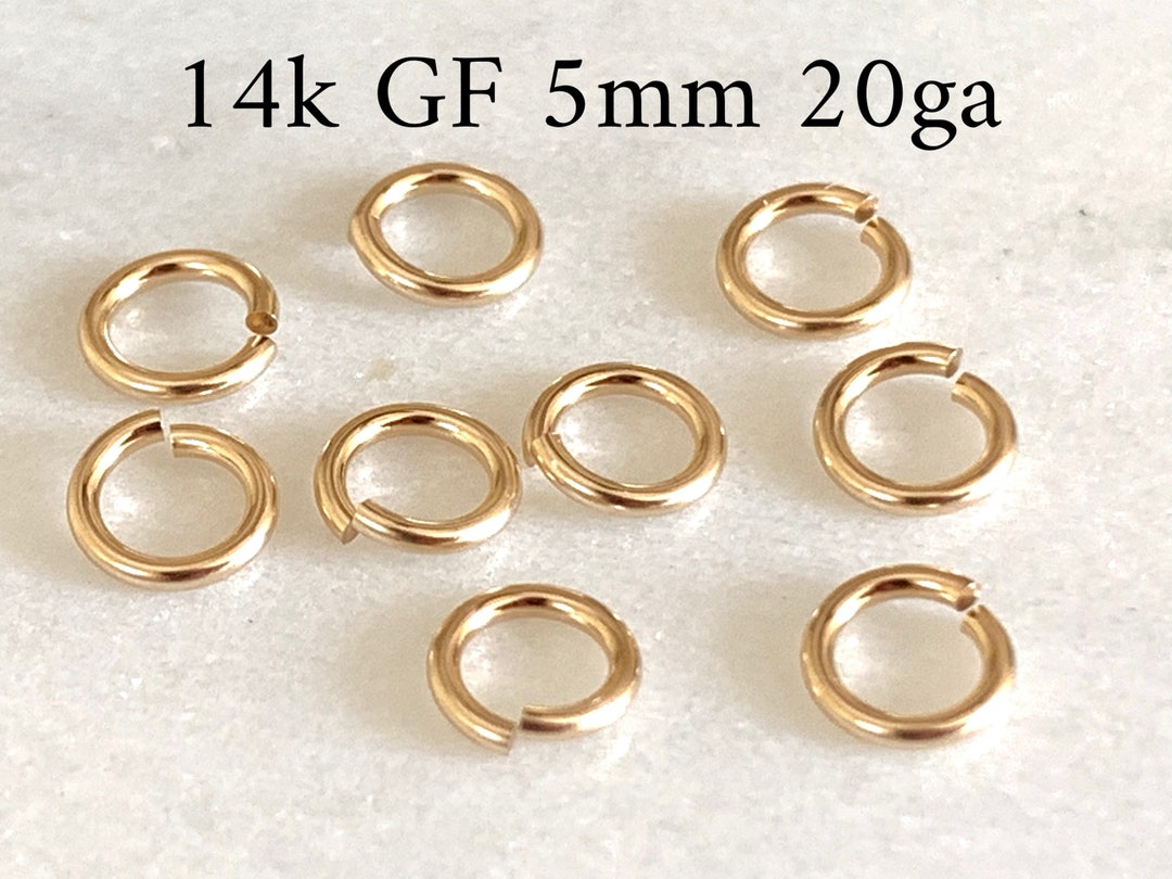 14k Gold-filled 5mm Open Jump Rings, Hypoallergenic Gold Jump Ring ...