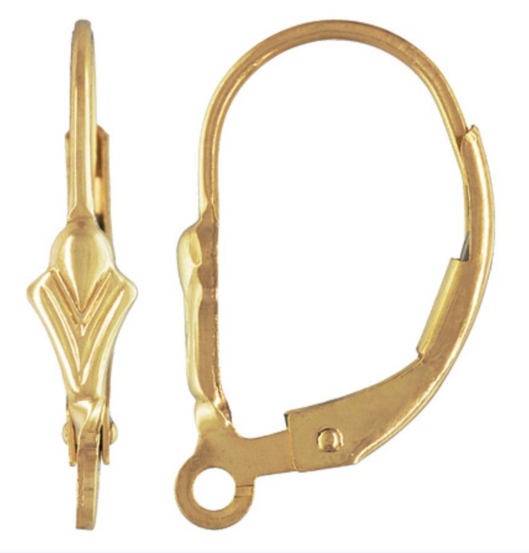 14k Gold Filled Plain Lever Back W/ring, Gold Filled Lever Back Earring ...