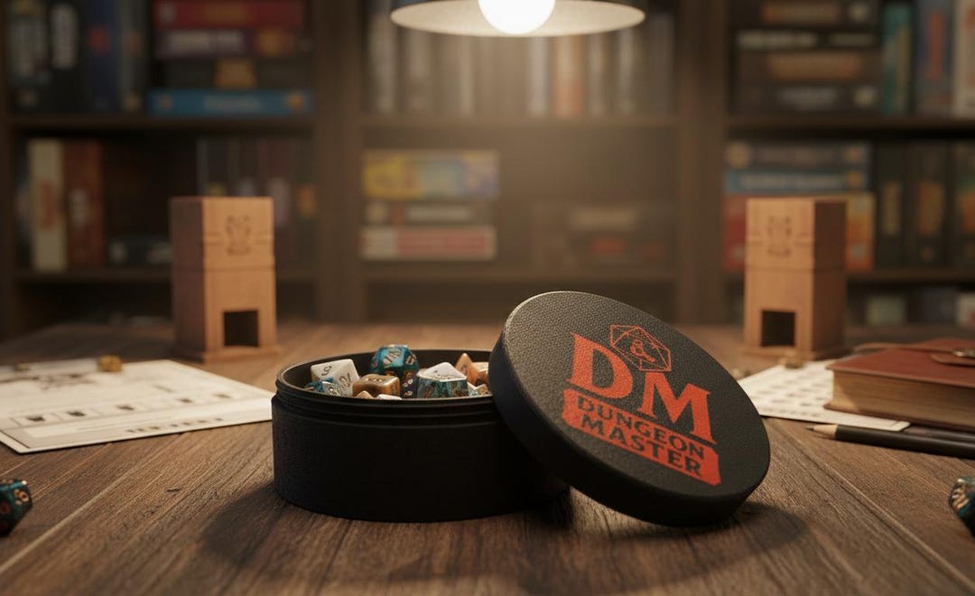Dungeon Master Dice Vault – Round RPG Storage Box, Tabletop Gaming - Etsy