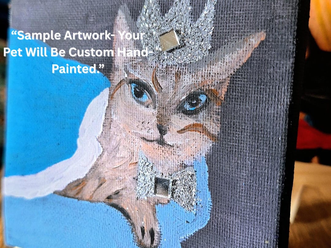 Mini Custom Pet Portrait – Hand-painted Acrylic Mini Canvas Art With ...