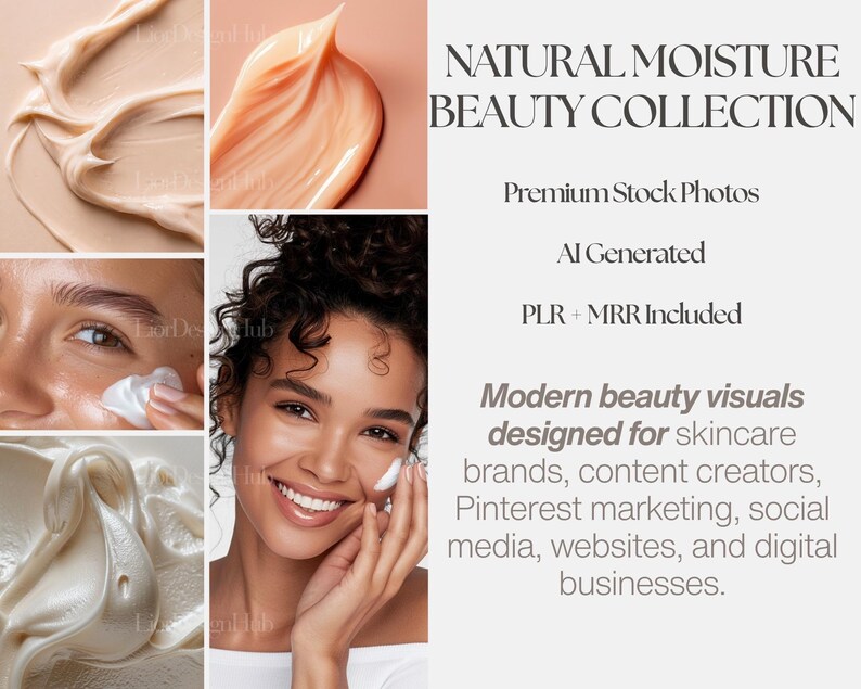 Natural Moisture Beauty Stock Photos | Skincare Content Bundle (PLR MRR ...