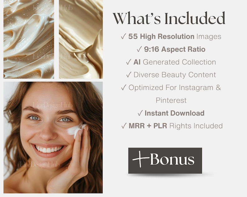 Natural Moisture Beauty Stock Photos | Skincare Content Bundle (PLR MRR ...