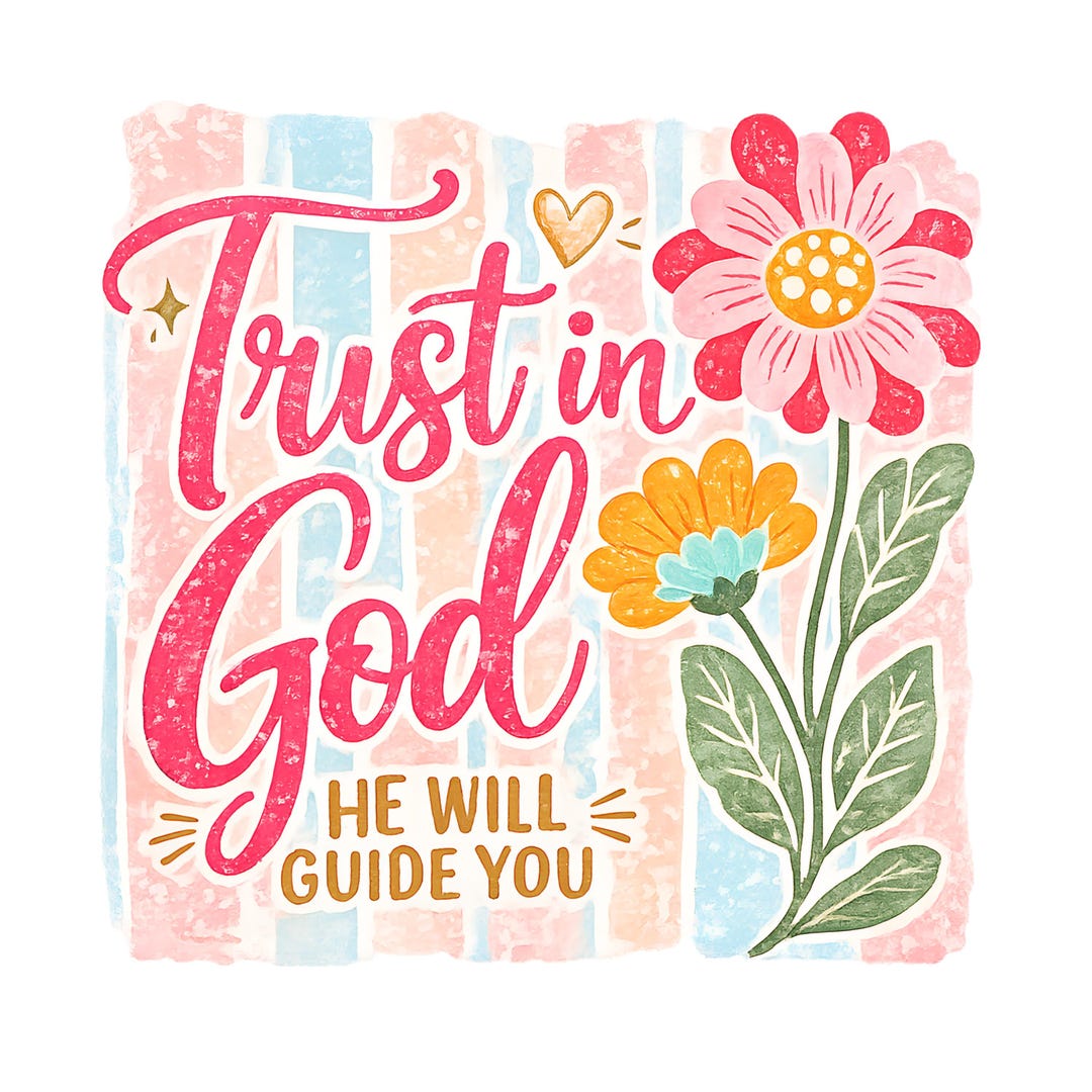 Trust in God PNG, Christian Bible Verse Sublimation Design (digital ...