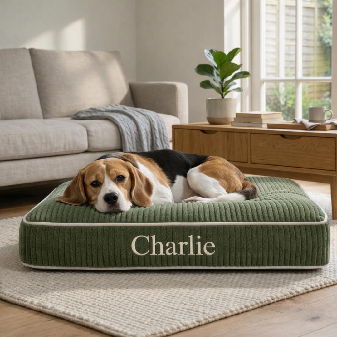 Personalized Dog Bed Custom Name, Luxury Pet Bed, Orthopedic Washable ...
