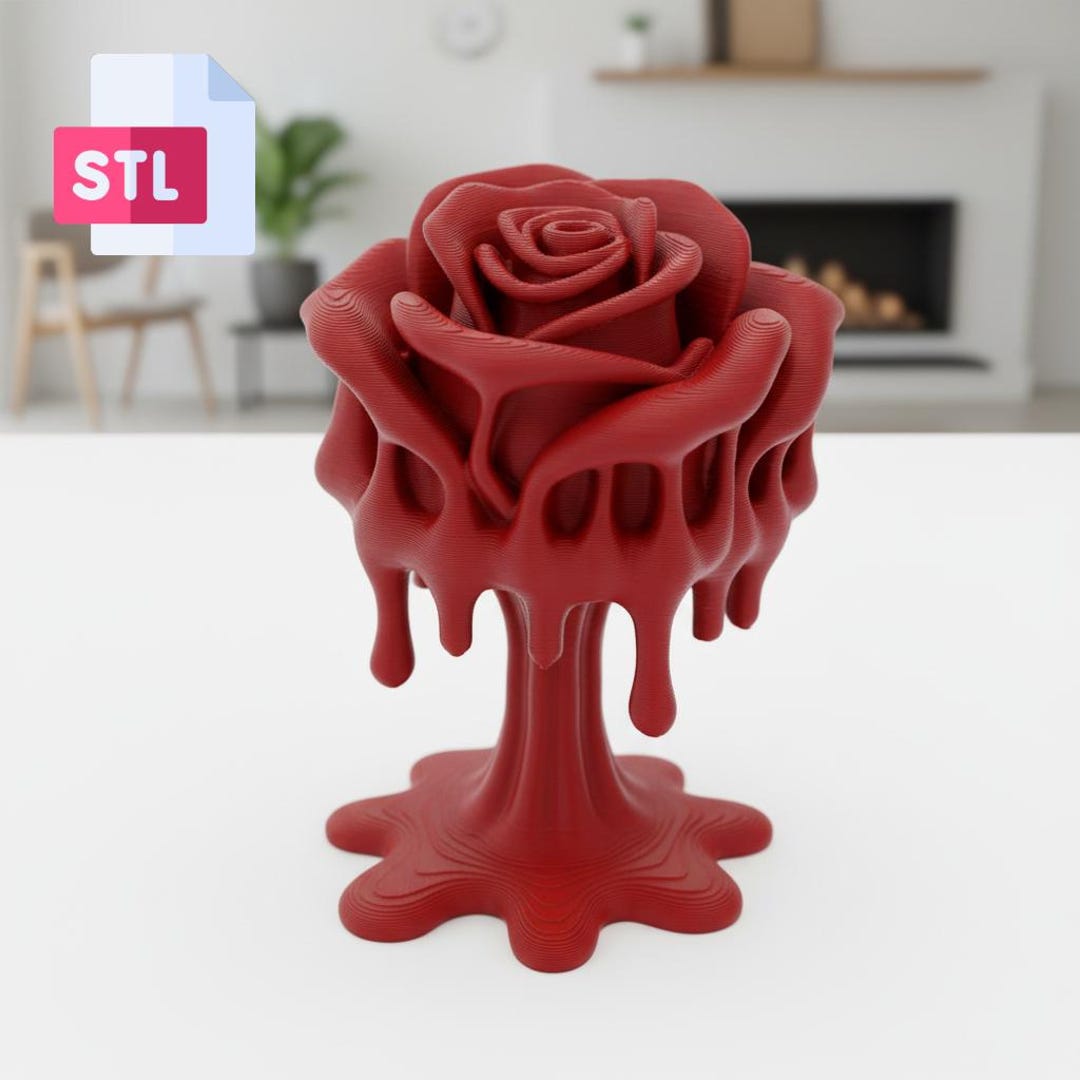Melting Rose STL File – Gothic 3D Print Model, Flower Sculpture ...