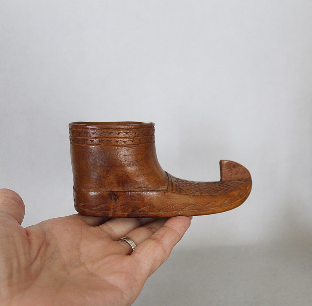Hand Carved Openak Carved Wood Shoe/boot - Etsy UK