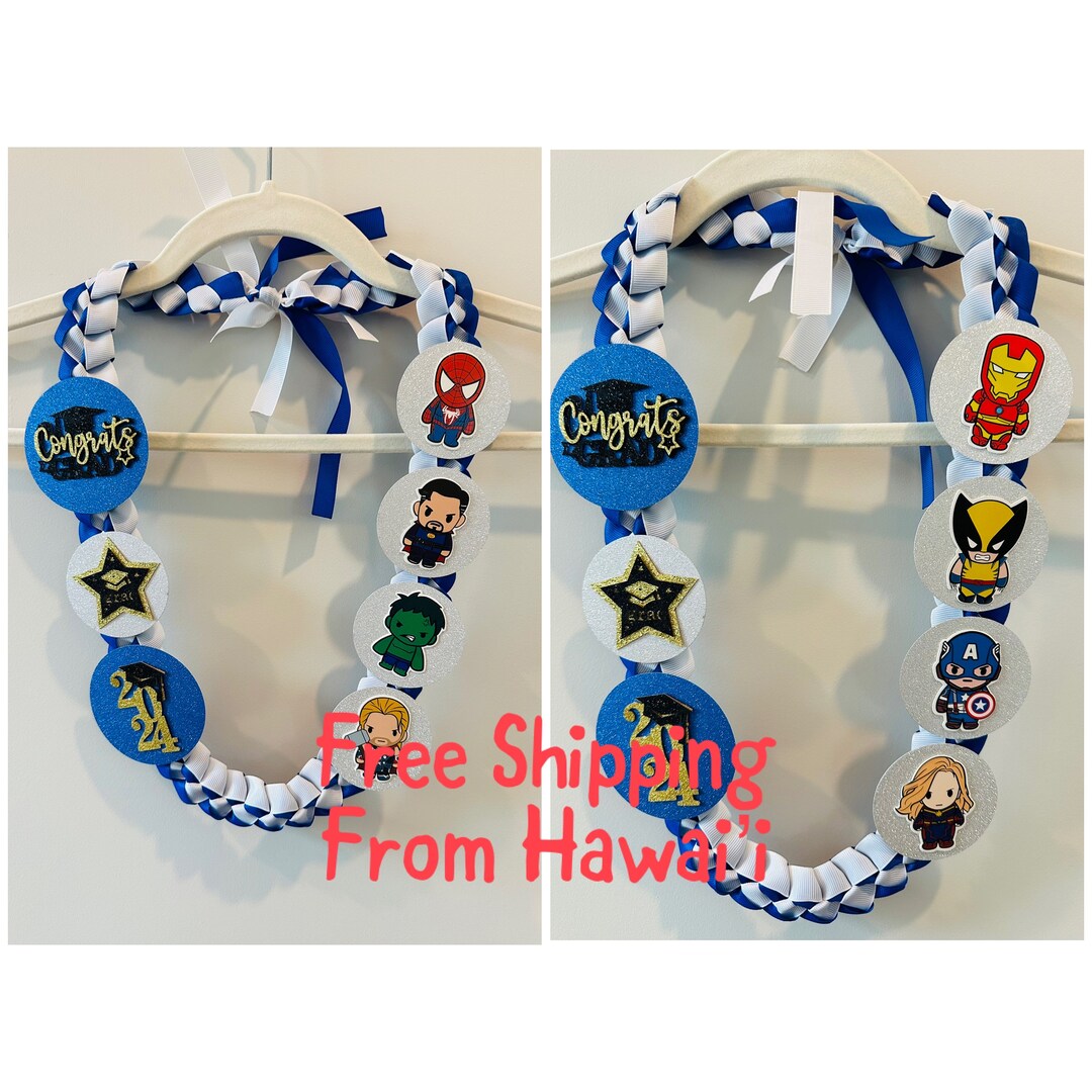Double Ribbon Graduation Lei in Superhero Design | Preschool ...