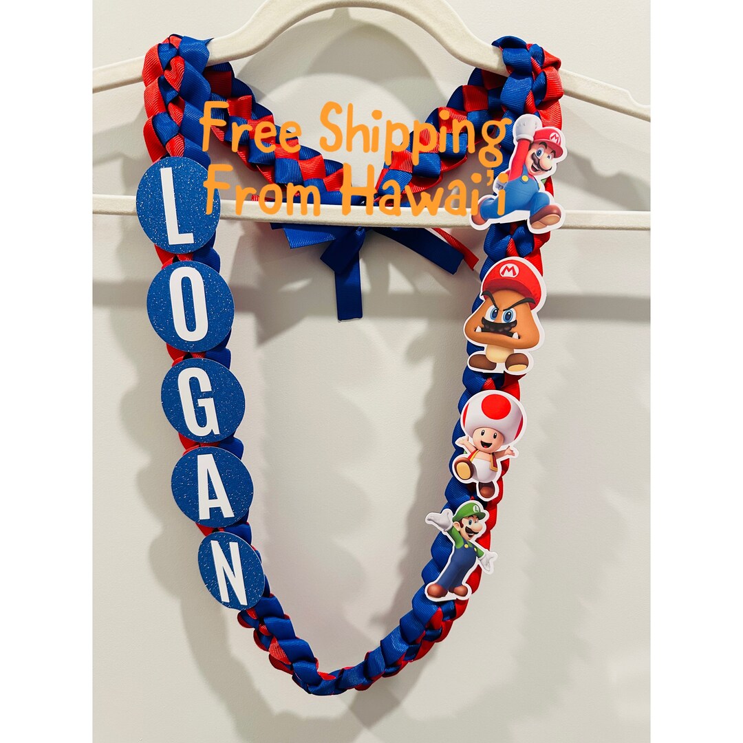 Double Ribbon Super Mario Luigi Graduation Lei | Custom, Personalized ...