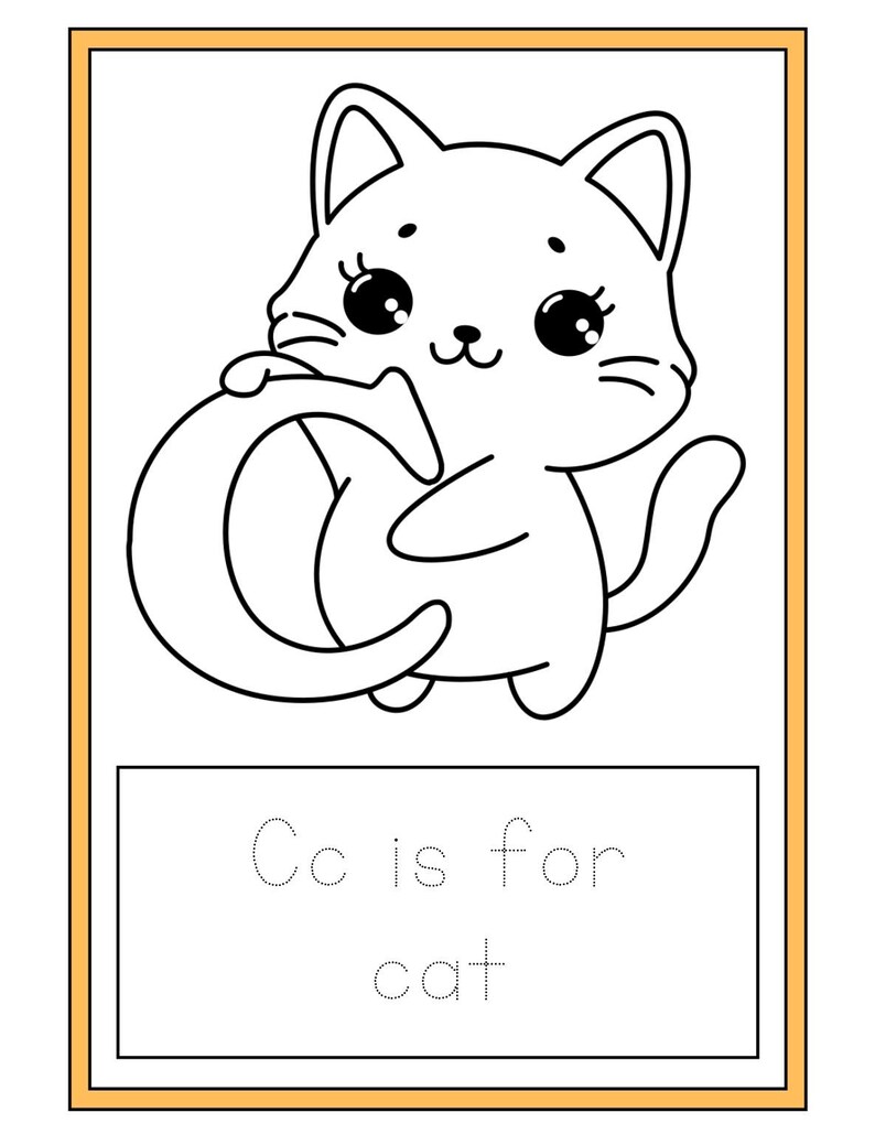 Printable Alphabet Coloring Book & Tracing - Etsy