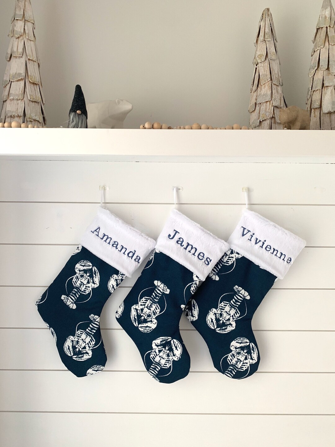 Beach Christmas Stocking, Coastal Christmas Stocking, Nautical ...