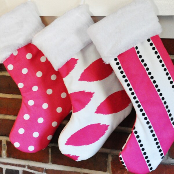 Hot Pink Stocking - Etsy