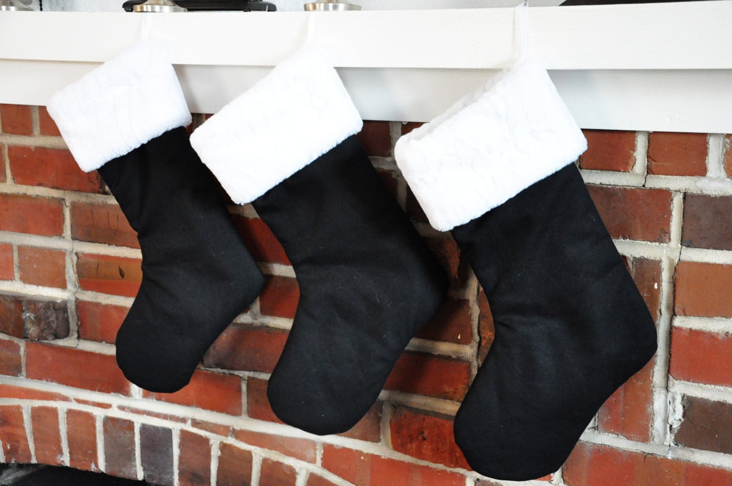 Black Christmas Stocking Solid Black Stocking Personalized - Etsy