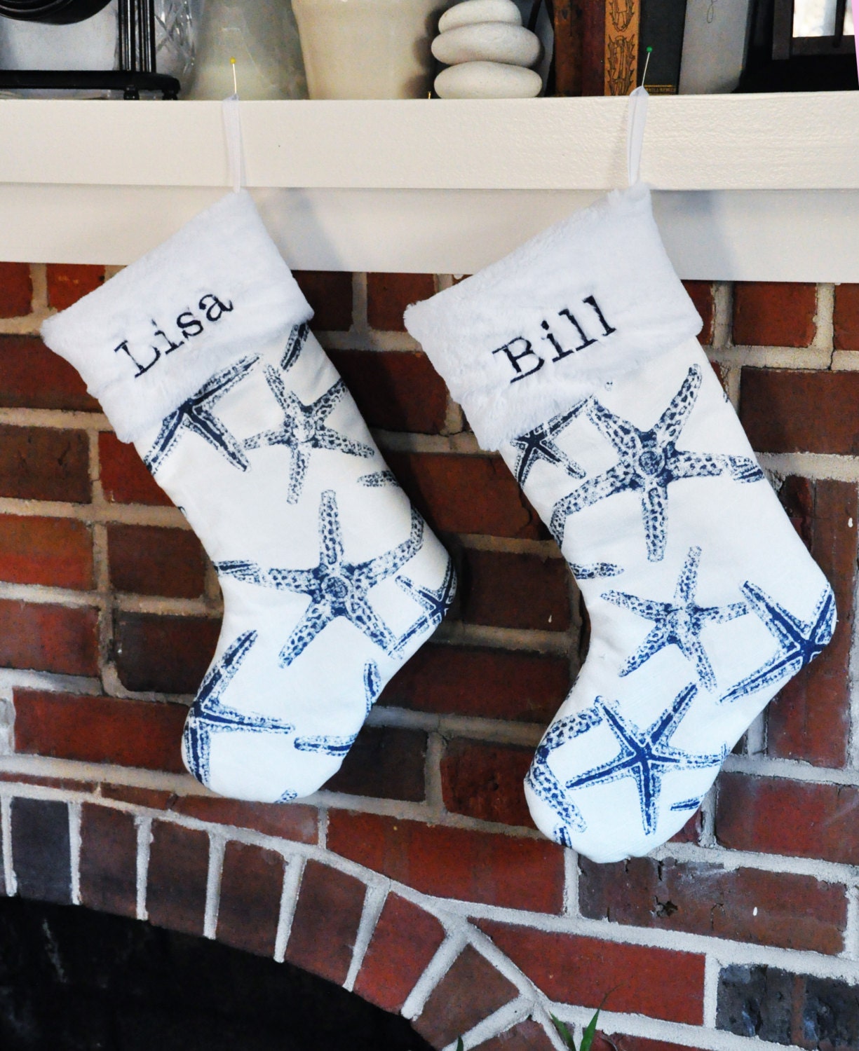 Personalized Coastal Christmas Stocking Coastal Ocean | Etsy