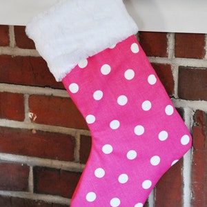 Pink Christmas Stocking, Hot Pink Candy, Personalized Holiday Stocking ...