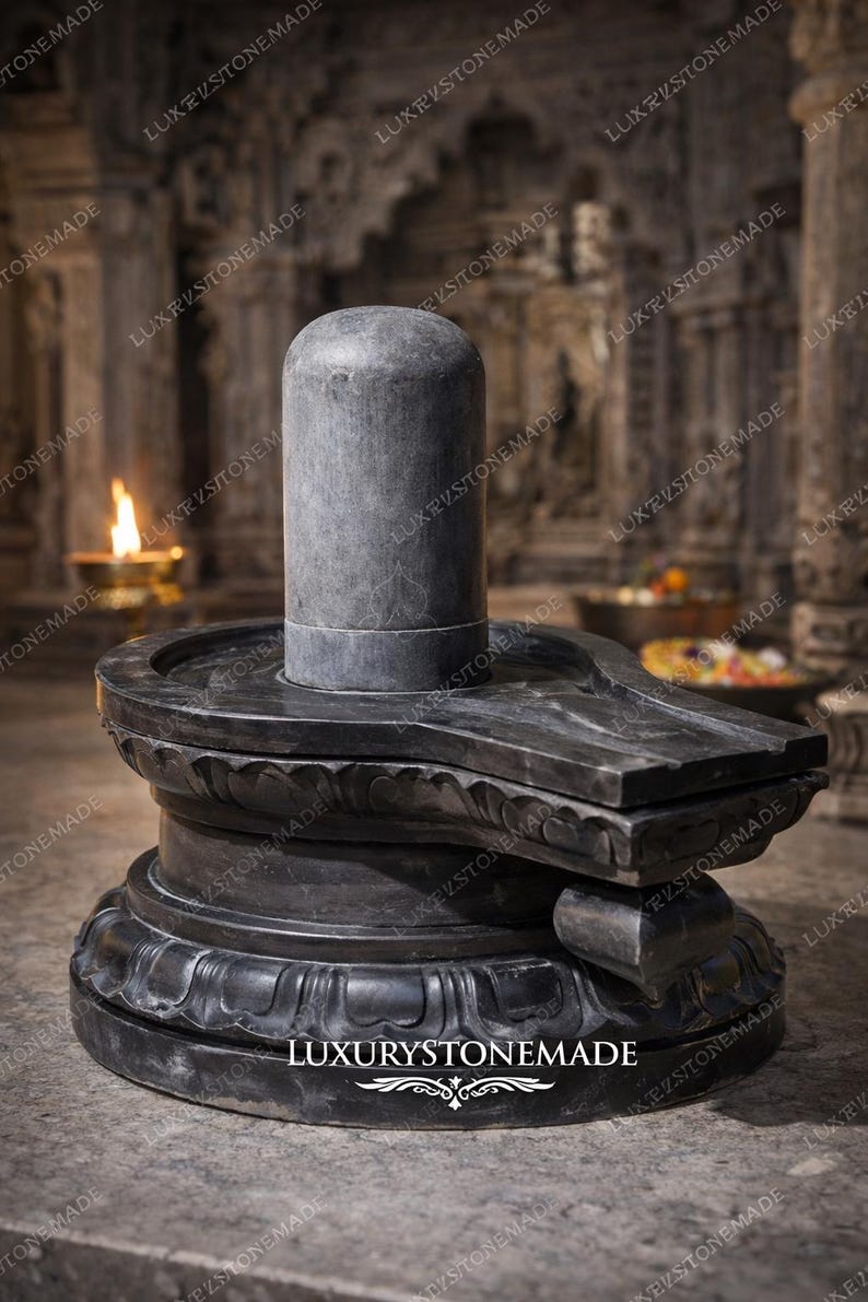 Large Granite Shiva Lingam Yoni Sculpture Hindu Temple Decor Sacred ...