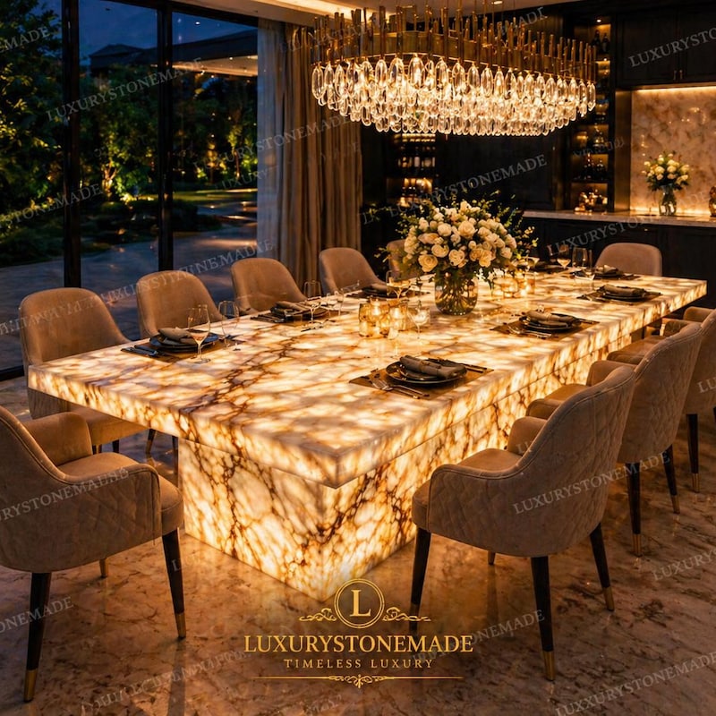 Backlit Onyx Table - Etsy