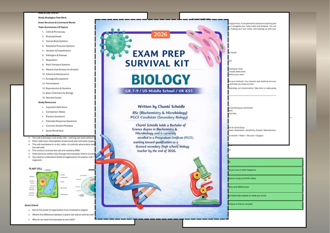 Biology Exam Prep Guide Grade 7–9 | Middle School & KS3 Biology ...