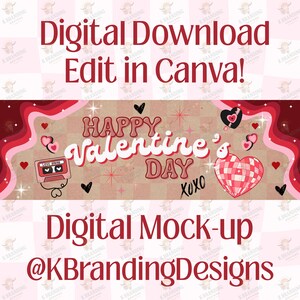 Retro Valentine's Day Banner Template | Editable Canva Backdrop ...