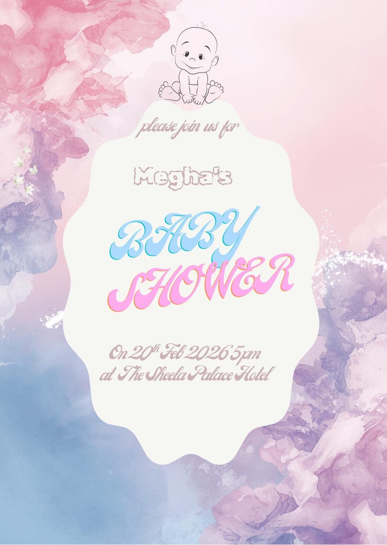 Editable Baby Shower Canva Template- Printable, Customisable and ...
