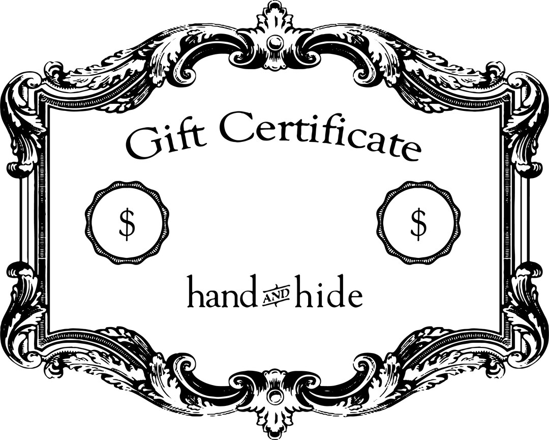 Hand and Hide Gift Certificate - Etsy