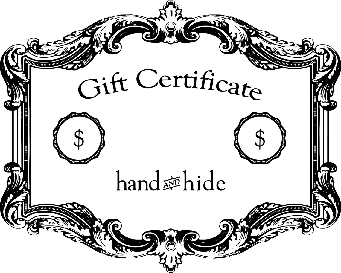 Hand and Hide Gift Certificate | Etsy