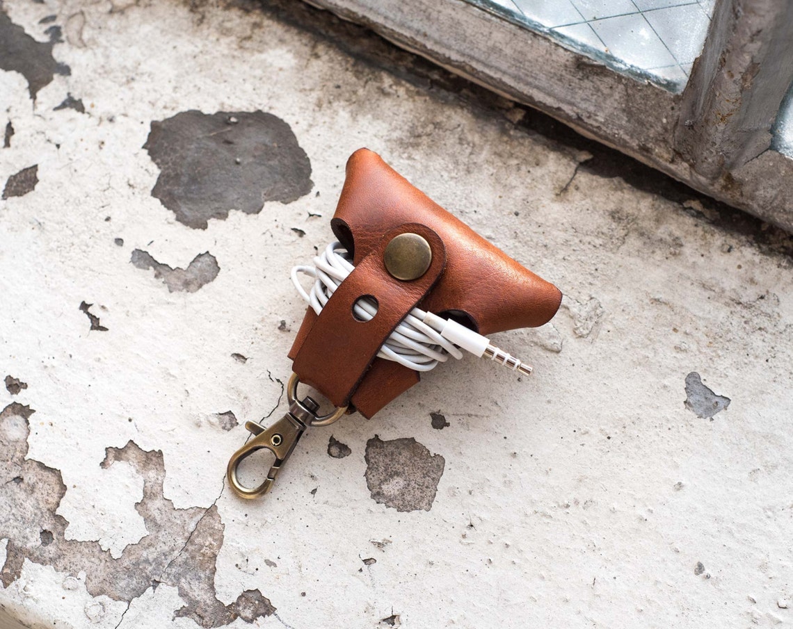 Leather Earbud Case Leather Earbud Keeper Earbud Holder | Etsy