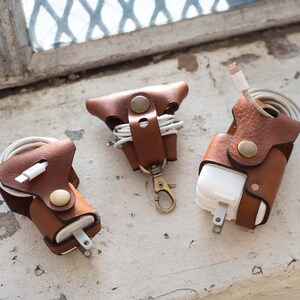 Leather Earbud Case, Leather Earbud Keeper, Earbud Holder, Leather ...