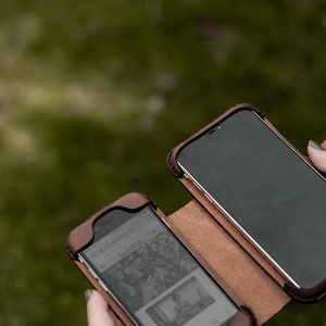 Leather Double Phone Case, Dual Phone Case for Work and Personal - Etsy