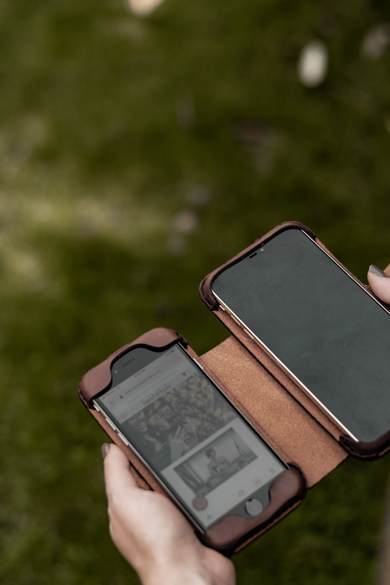Leather Double Phone Case Dual Phone Case Case Holds Two - Etsy
