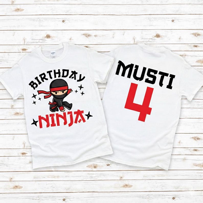 Personalized Birthday Ninja Shirt Boy, Custom Name Age Birthday Ninja ...