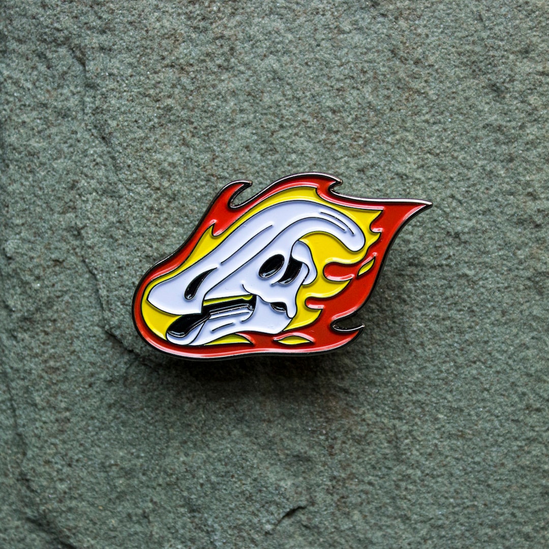 Dinosaur Enamel Pin | Paralophosaurus Skull | Duckbill Dinosaur ...