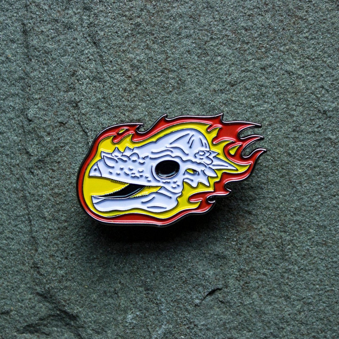 Dinosaur Enamel Pin | Pachycephalosaurus Skull | Paleontology Lapel Pin ...