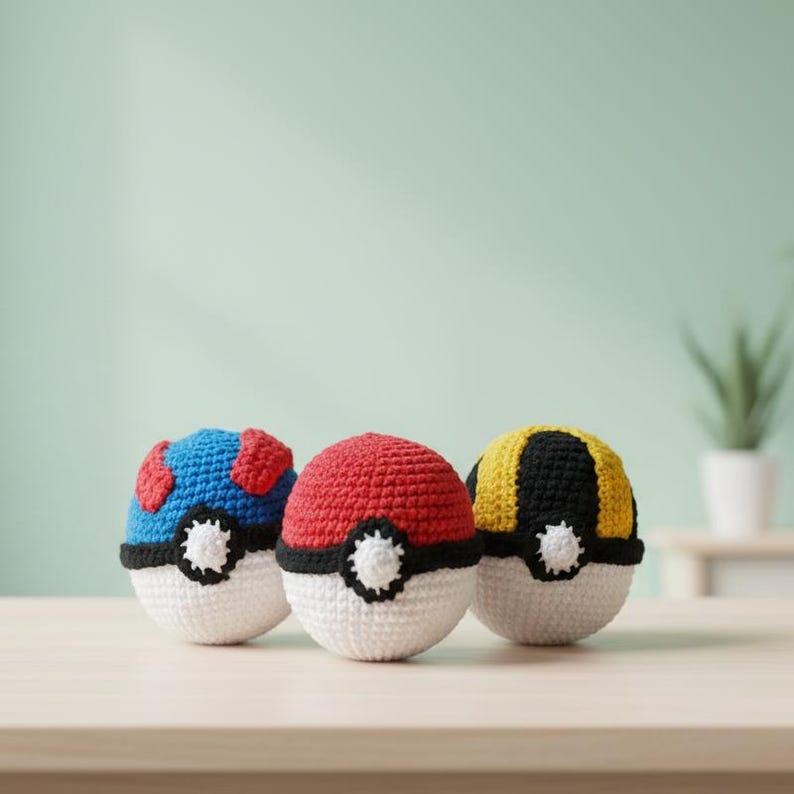 Poké Ball Crochet Pattern - English PDF - Pokémon Amigurumi, Poké Ball ...