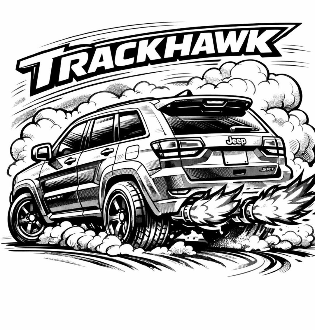 Jeep Trackhawk Exhaust Flames Coloring Page, Car Art (digital Download ...