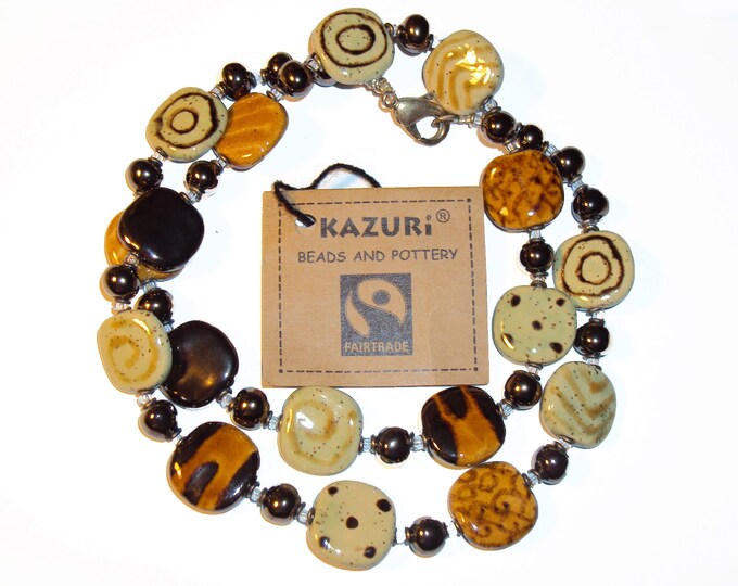 Kazuri Necklace Original Kenyan Handmade Fair Trade Beads in Honey ...