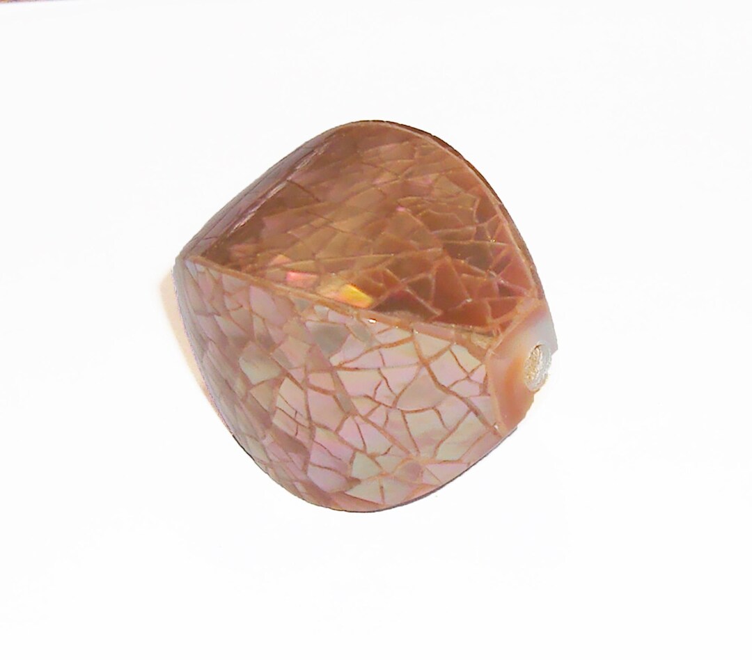 Shell Bead, Mosaic Four Sided Polygon Mother of Pearl Abalone Inlay ...