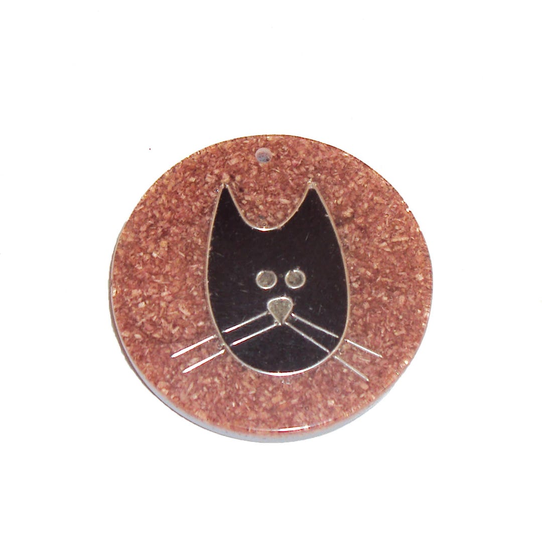 Handcrafted Kitty Cat Face Sawdust and Wire Composite Pendant, 1 Pc. - Etsy