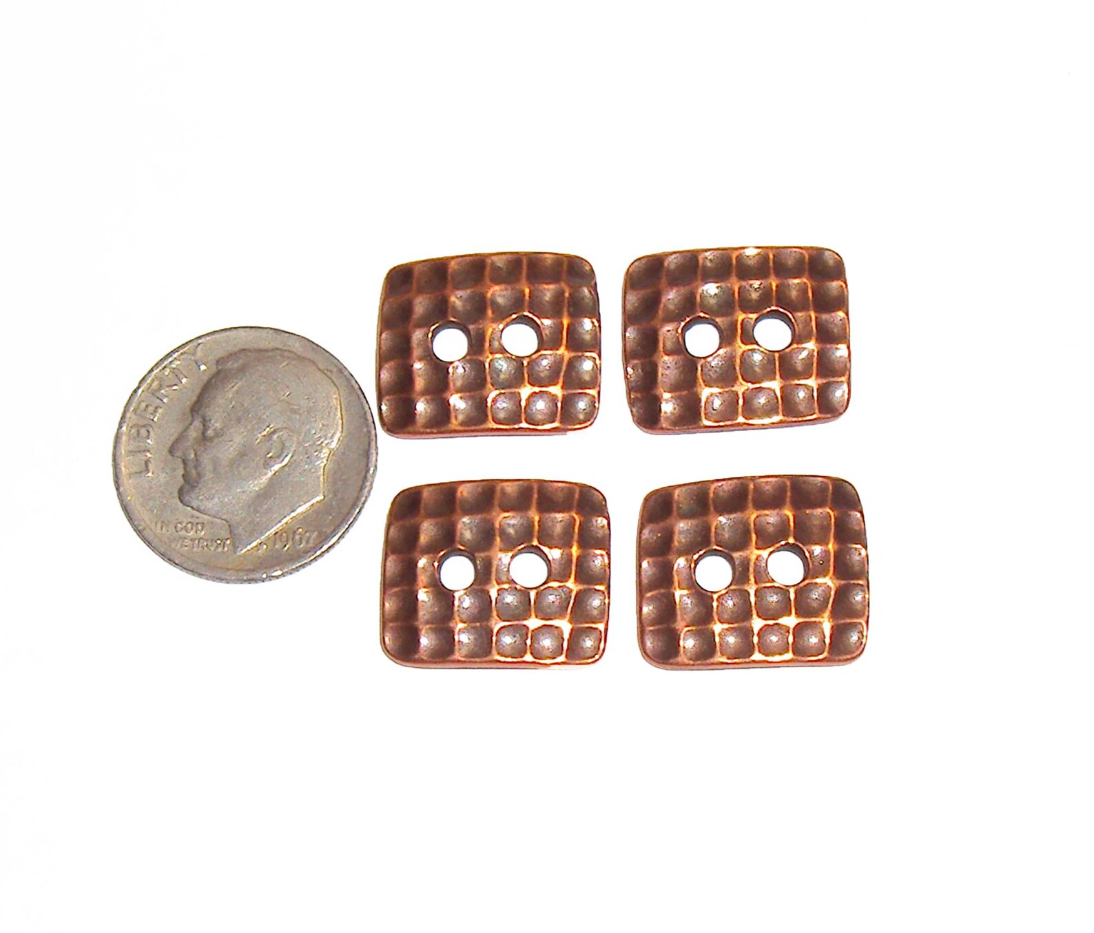 Tierracast Hammertone Rectangle Button Copper - Antique Finish, 2 Pc ...