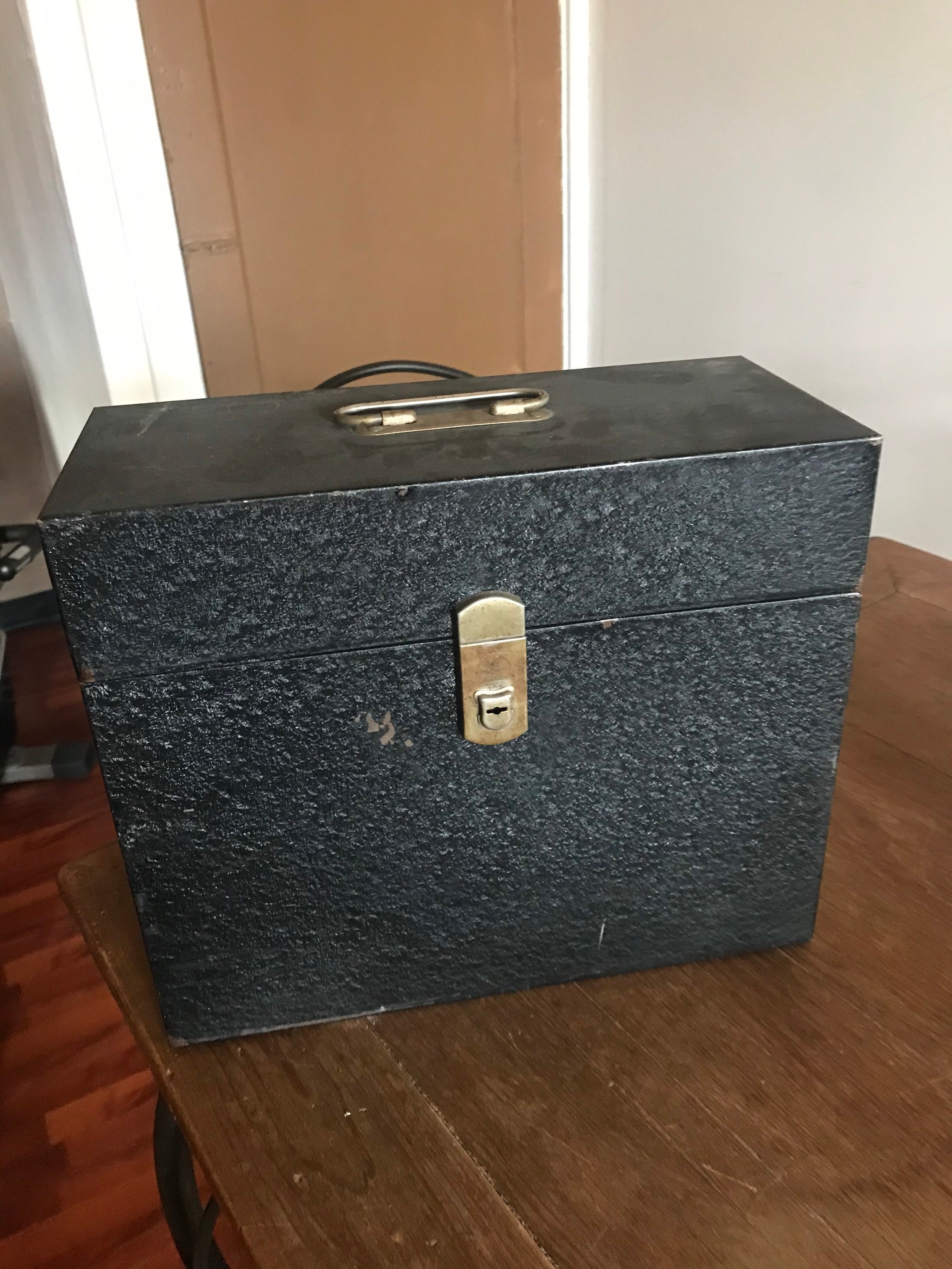 Office & Desk Storage Vintage Portable Large Metal File Folder Box with ...