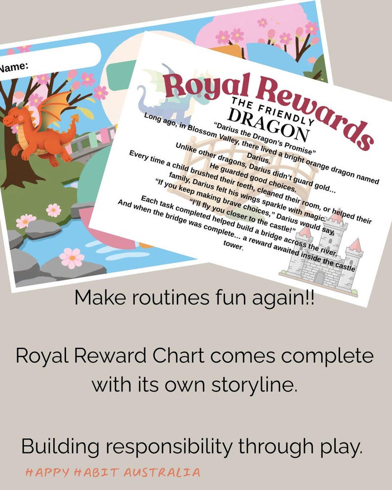 Kids Reward Chart | Princess, Knight & Dragon Theme (PDF Printable - Etsy