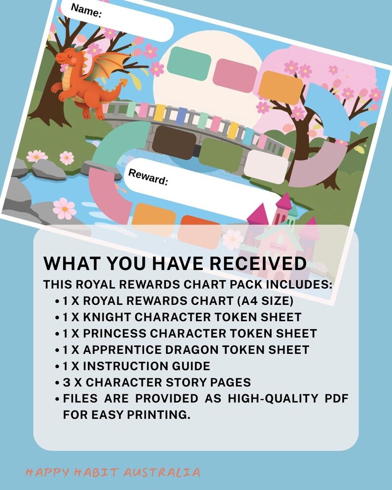 Kids Reward Chart | Princess, Knight & Dragon Theme (PDF Printable - Etsy