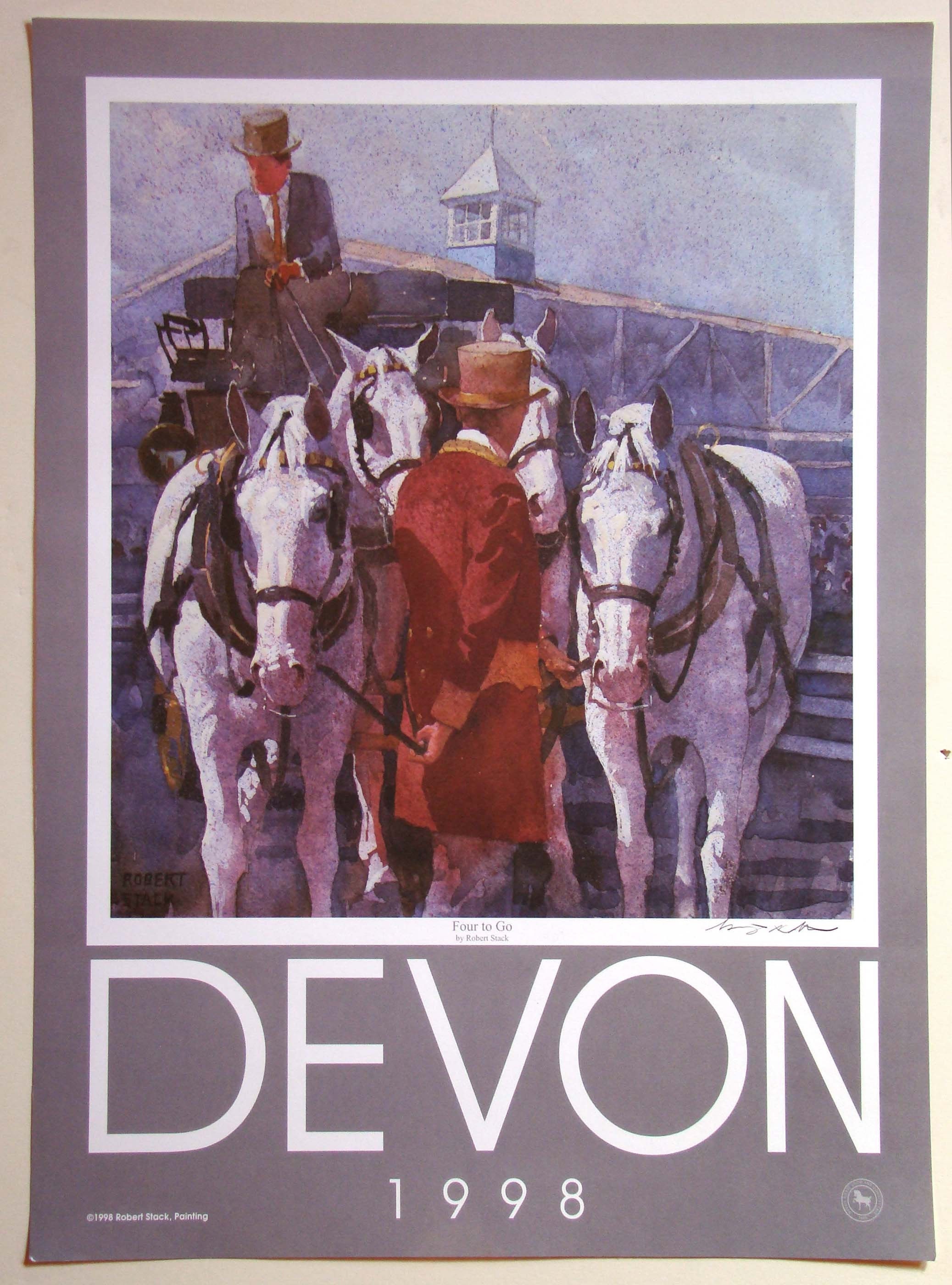 Devon Horse Show 1998 Poster Driving Four in Hand Horses - Etsy