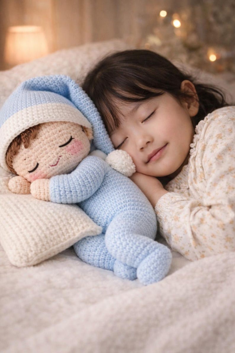 Amigurumi Crochet Pattern – Sleeping Baby Doll in Pajamas (PDF Pattern ...