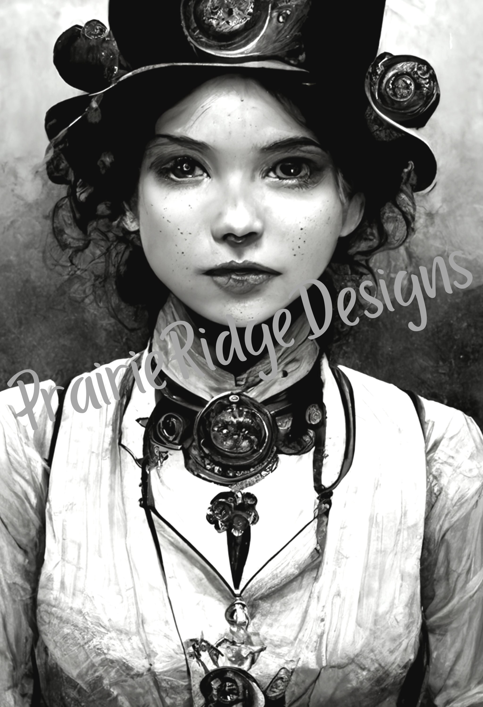 Unique Steampunk Images in Black & White-woman, Machines, People ...