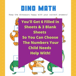 Dino Math Multiplication Printable Worksheets, Grade 2-3, Math,download ...