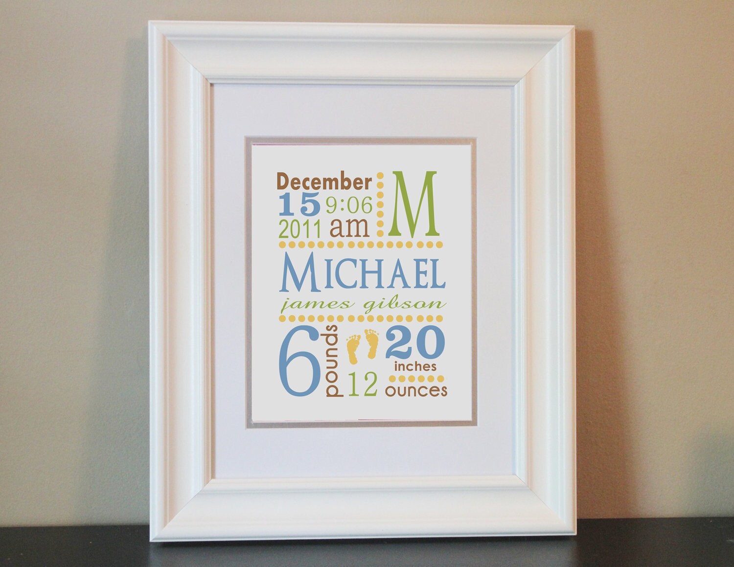 Baby Nursery Name Art Boy 8x10 Personalized Print | Etsy